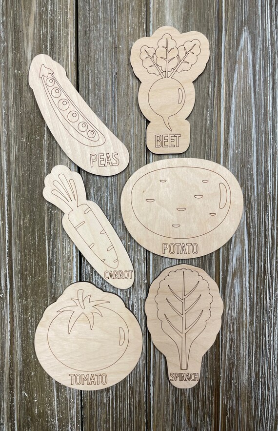 DYI Vegetable Wooden Cutouts Kids Crafting Paintable Veggies - Etsy