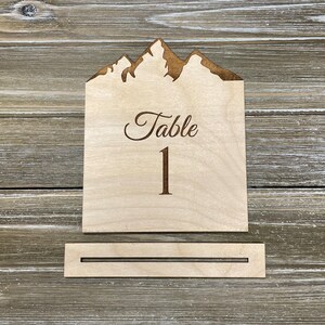 Mountain Wedding Wooden Table Numbers, Engraved Table Numbers, Unique ...