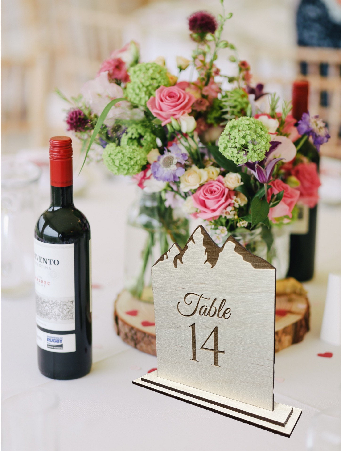 Mountain Wedding Wooden Table Numbers, Engraved Table Numbers, Unique ...