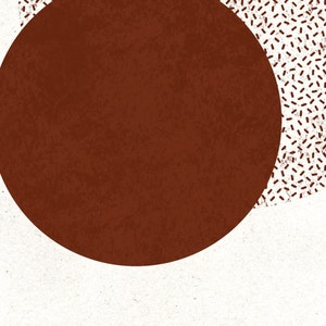 Bright Red Digital Art Print, Midcentury Modern Art Print, Planet Print ...