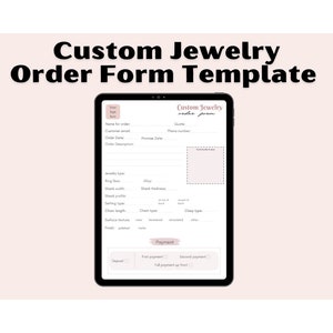 Printable Jewelry Order Form Template for Custom Commissions, Digital ...
