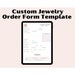 Order Form Template for Custom Jewelry Business - Etsy