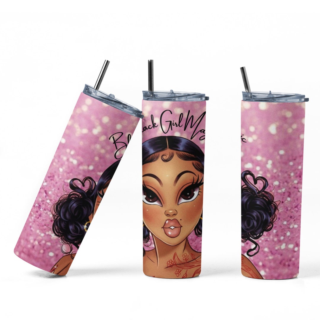 Black Girl Magic Tumbler Wrap, PNG Sublimation Designs Download ...
