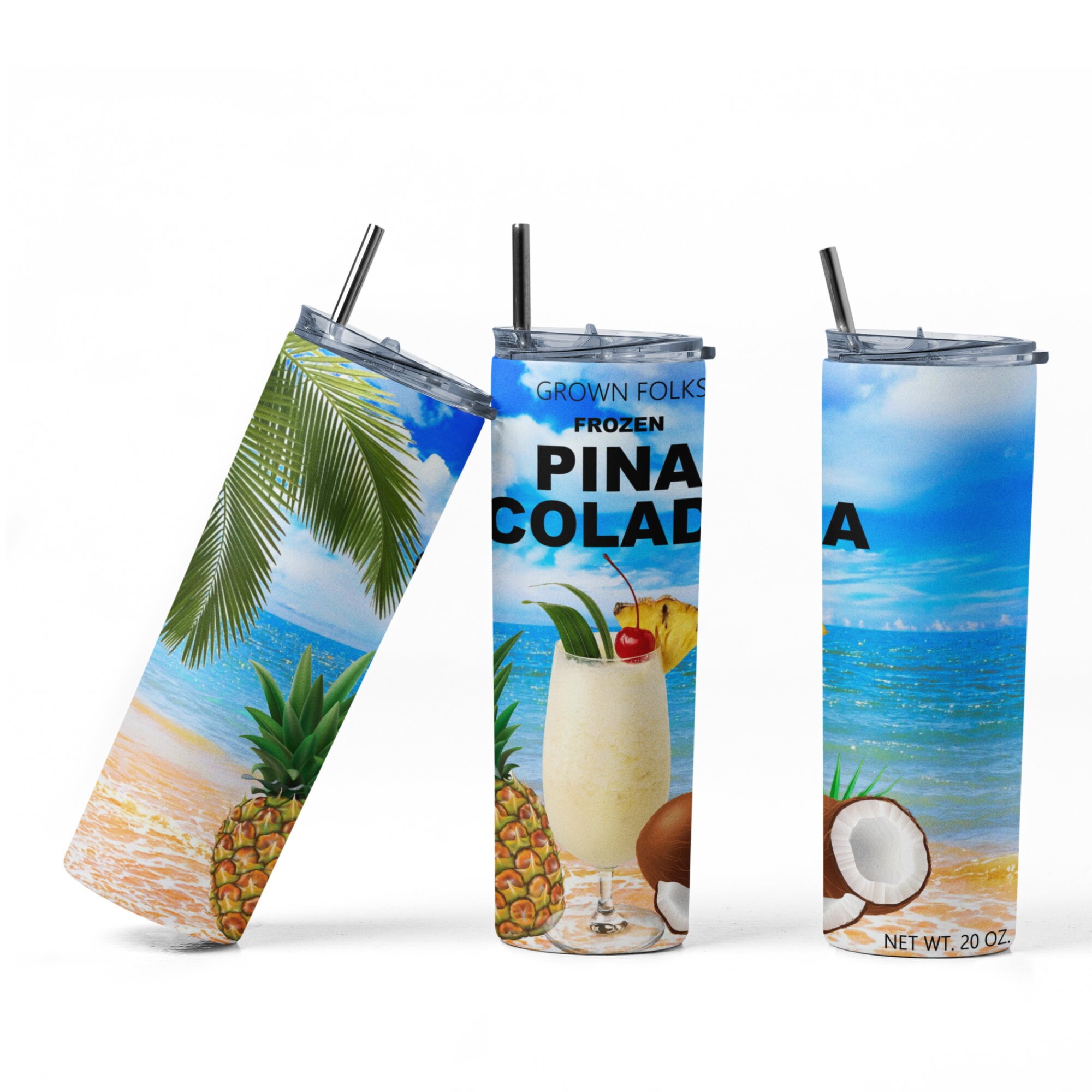 Pina Colada Tumbler Wrap PNG Sublimation Designs Descargar - Etsy México