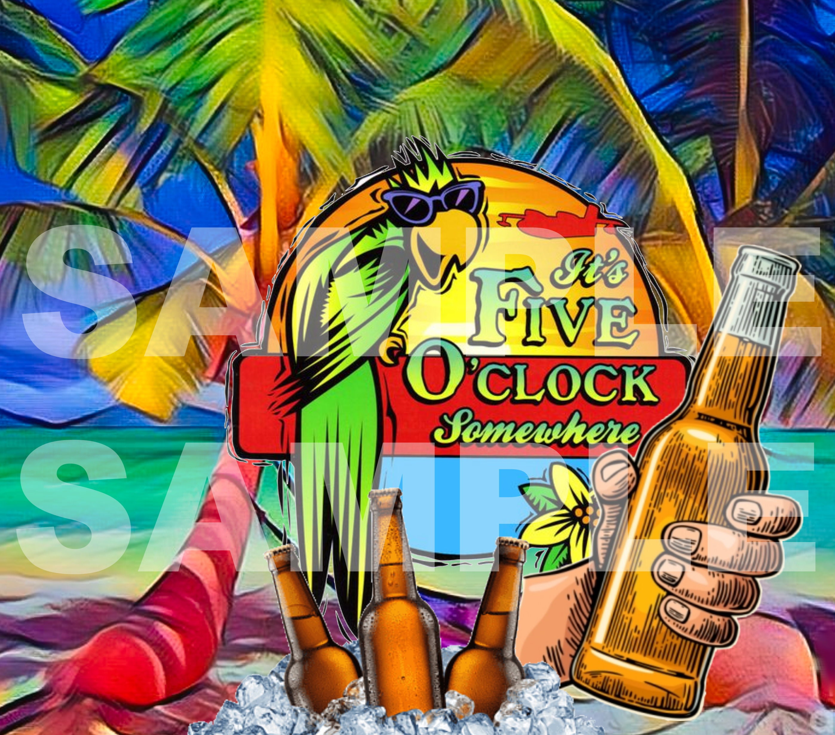 It's 5 O' Clock Somewhere Tumbler Wrap PNG Sublimation - Etsy