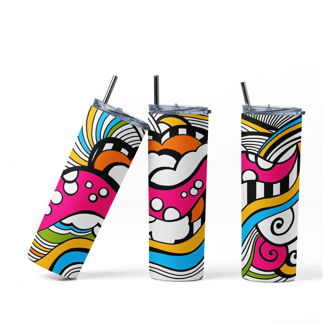 Colorful Abstract Tumbler Wrap, PNG Sublimation Designs Download ...