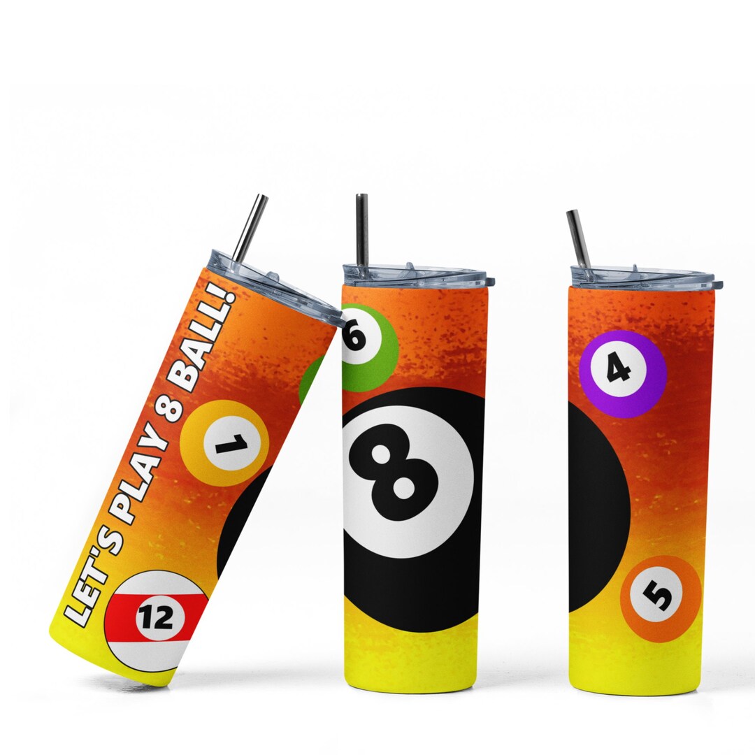 Pool Billiard Tumbler Wrap, 8 Ball Tumbler Wrap, PNG Sublimation ...