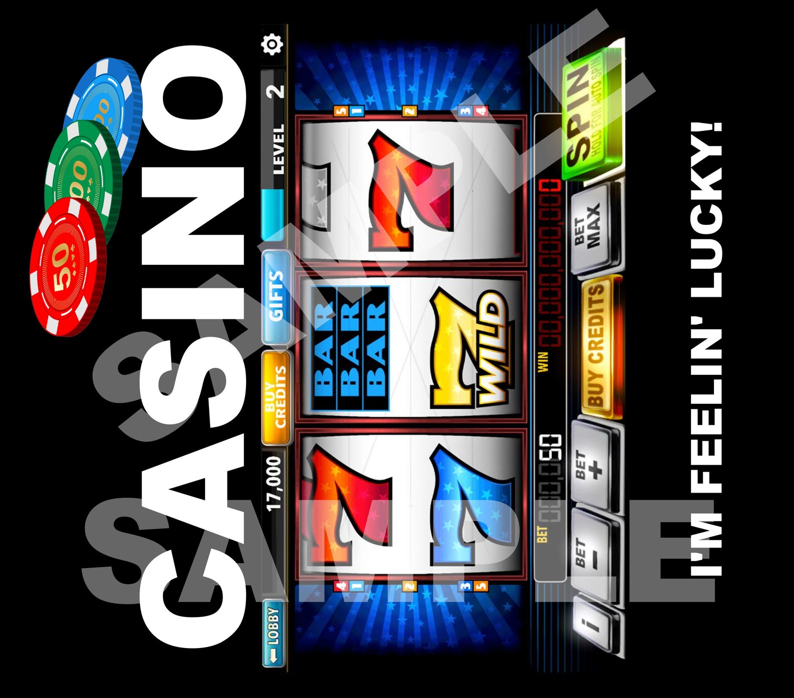 Casino Slots Tumbler Wrap PNG Sublimation Designs Download - Skinny ...