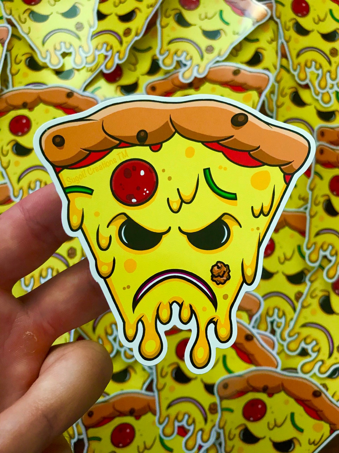 Angry Pizza Sticker - Etsy