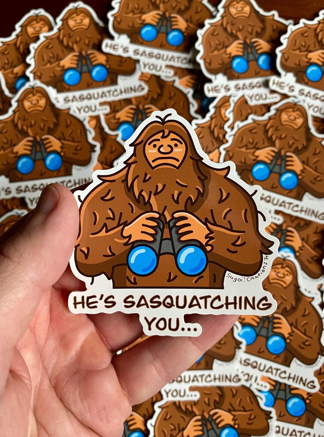 Funny Bigfoot Sticker - He's Sasquatching You - Etsy