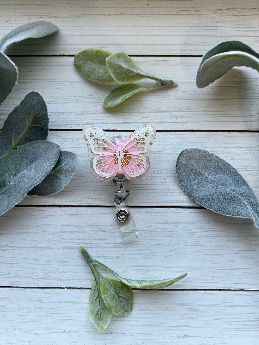 Butterfly Badge Reel Floral Badge Reel Cute Badge Reel Glitter Badge ...