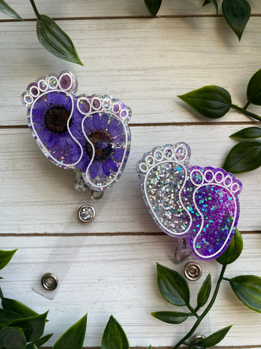 Baby Feet Badge Glitter Baby Feet Badge Reel Nicu Badge Reel Cute Badge ...