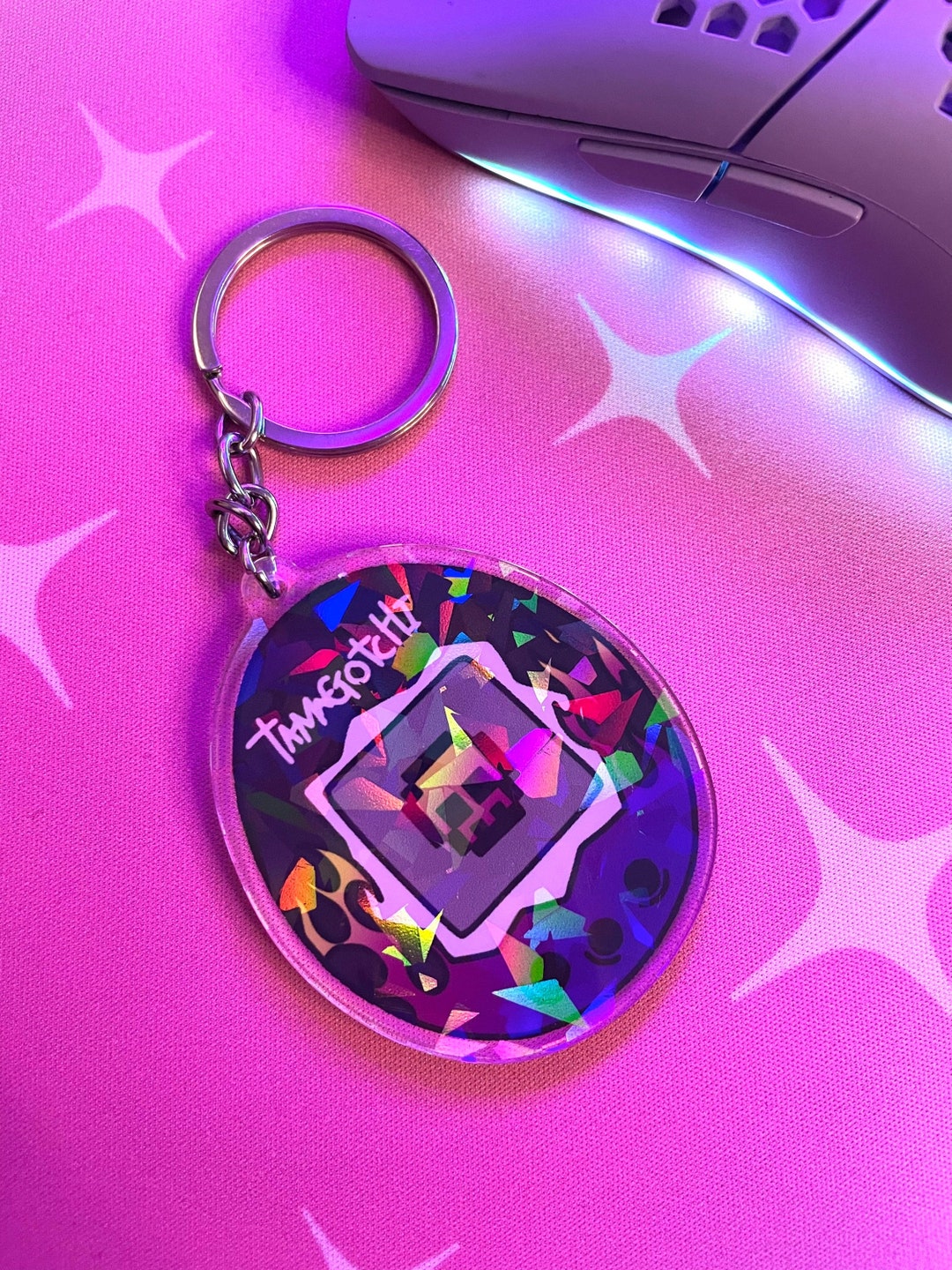 Tamagotchi Holographic Keychain - Etsy