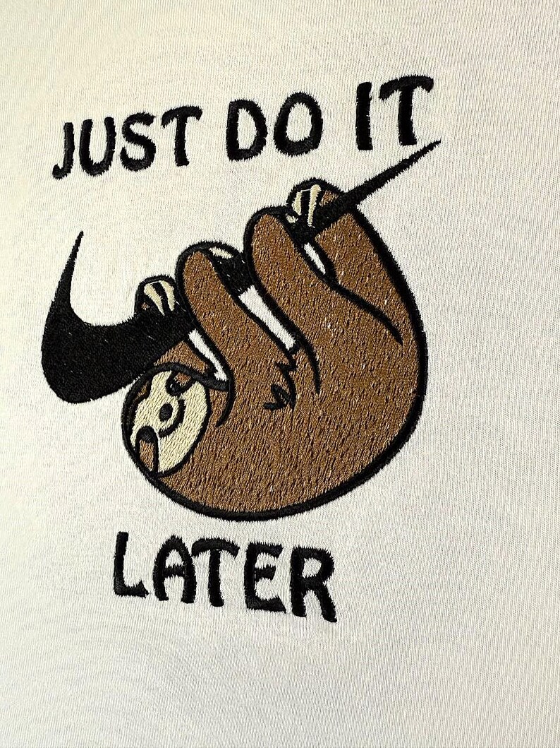 Funny Sloth Parody Machine Embroidery Design (digital File) - Etsy