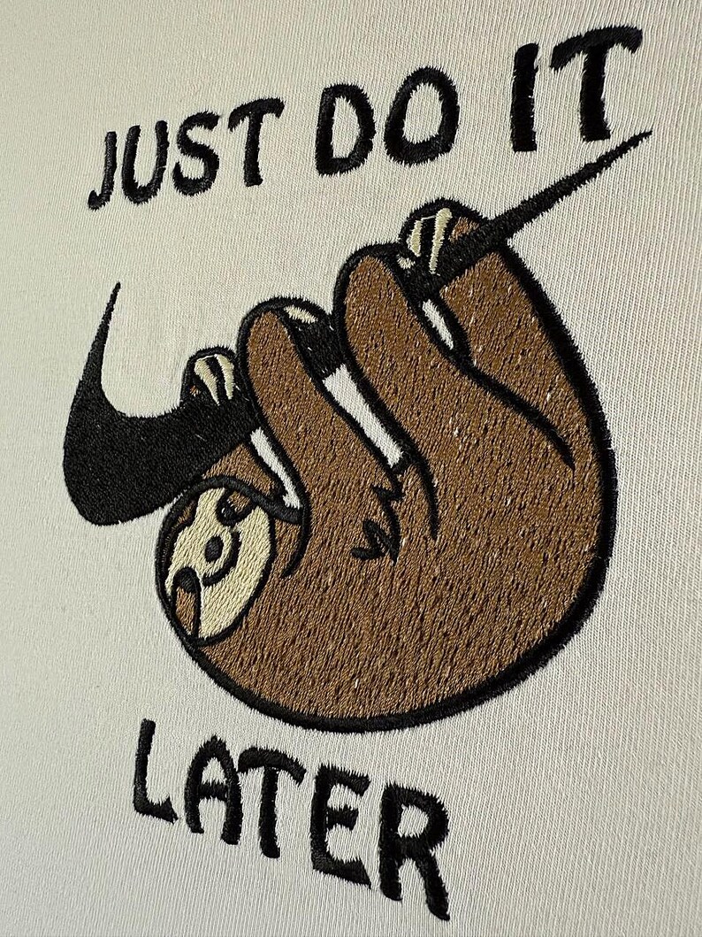 Funny Sloth Parody Machine Embroidery Design (digital File) - Etsy