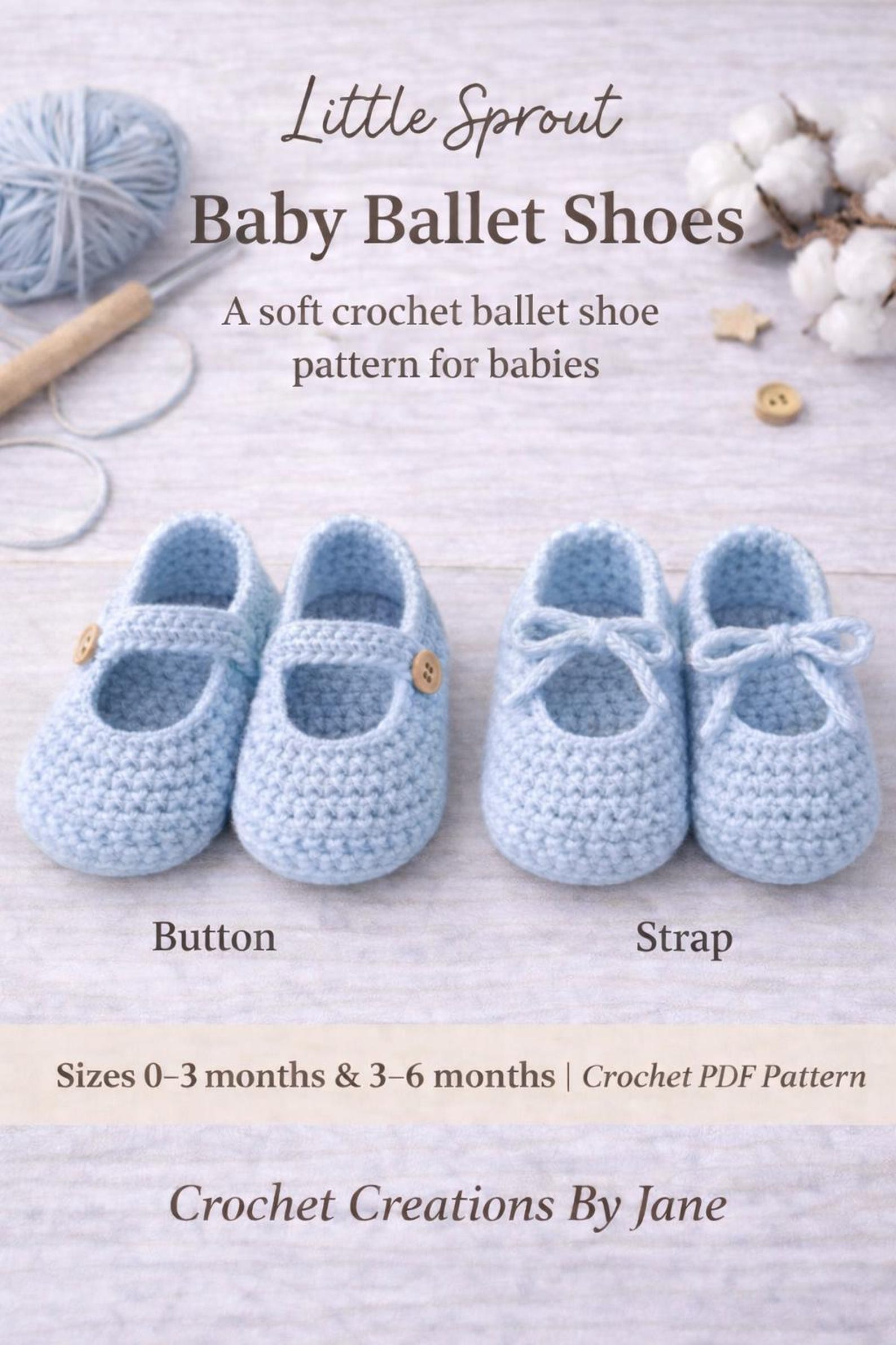 Ballet Shoes Crochet Pattern, Baby Booties PDF, Digital Download ...