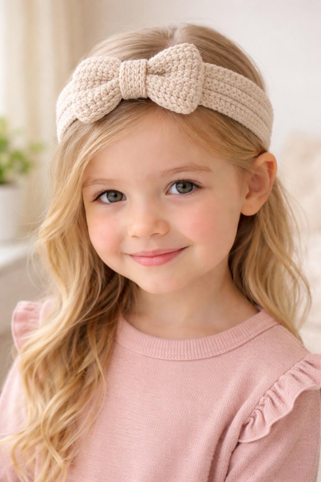 Headband With Bow, Handmade Ribbed Ear Warmer (digital Download Only ...