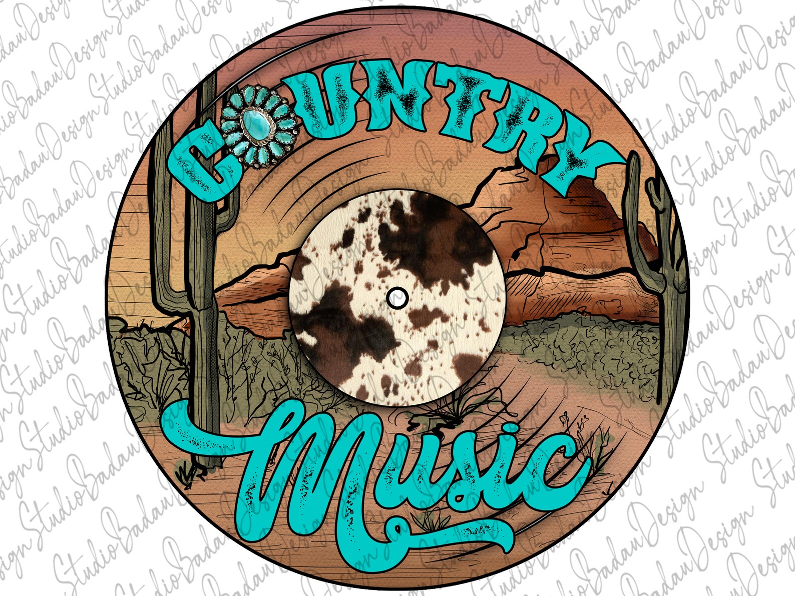 Country Music Png Western Design Music Png Desert Country | Etsy