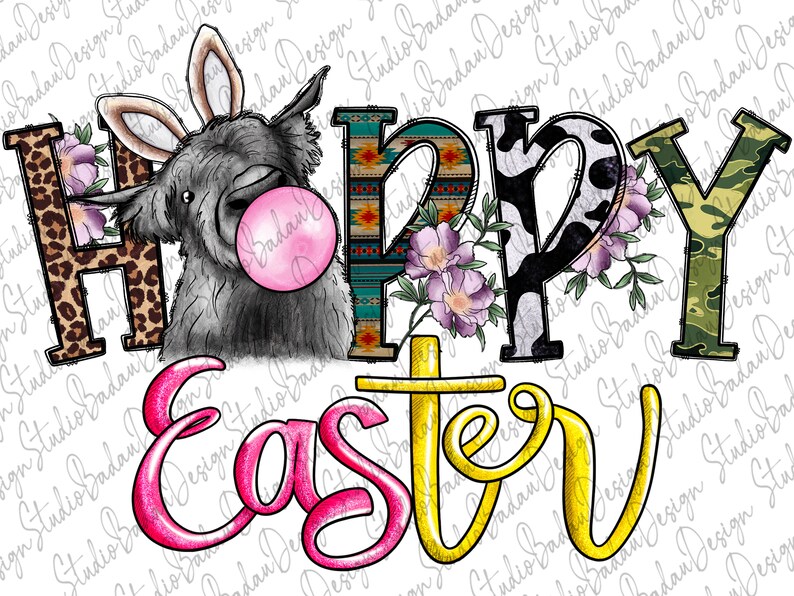 Happy Easter Cow Png Happy Easter PNG Highland Cow Png - Etsy