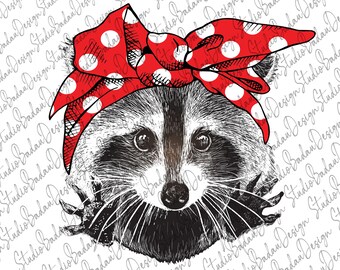 Bandana Raccoon - Etsy