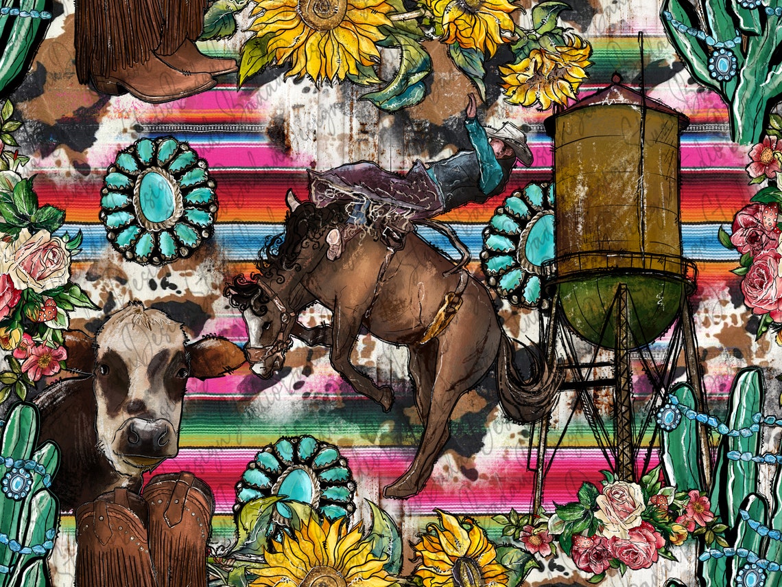 Western Pattern Png Files Seamless Pattern Png Rodeo Png | Etsy