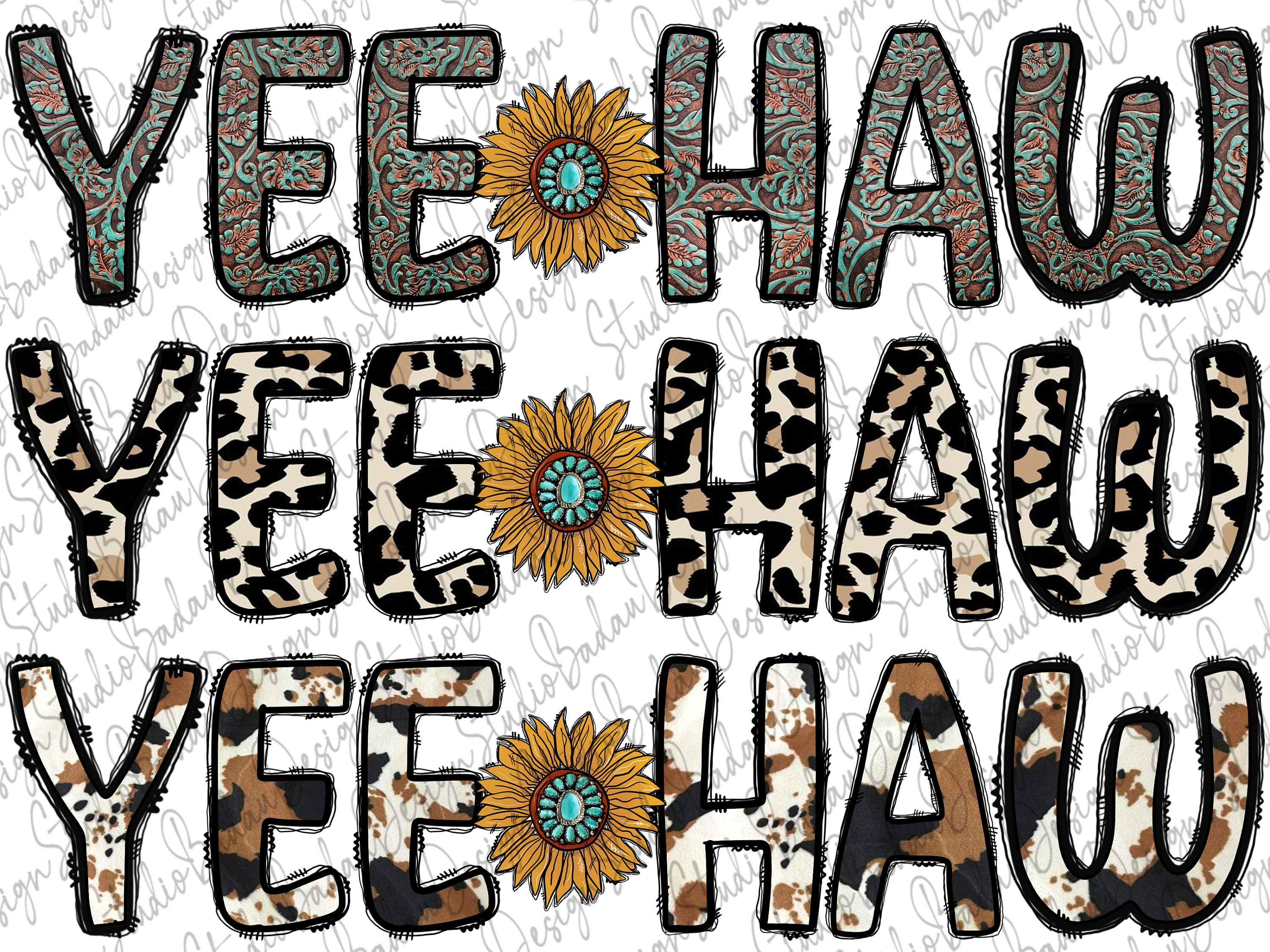 Western Yee Haw PNG File Cowhide Western Country Png Yee | Etsy