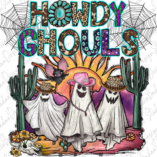 Halloween PNG Howdy Ghouls PNG Western Halloween Fall Ghosts - Etsy