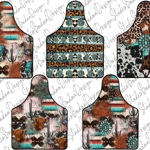Cow Show Tag Png Western Design Cow Tag Serape Cow Tag - Etsy