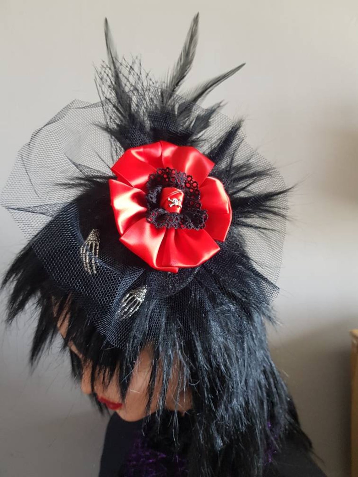 Gothic Fascinator Skull Gothic Hair Accessories Steampunk | Etsy