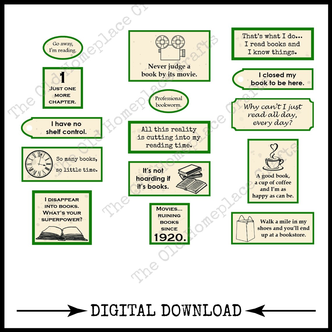 Digital Download: Let's Talk Books Vintage Style Labels and Journaling ...