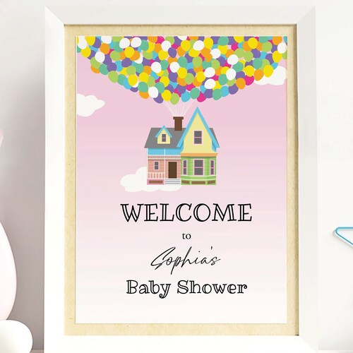 UP Baby Shower Welcome Sign up Theme Editable Baby Shower - Etsy
