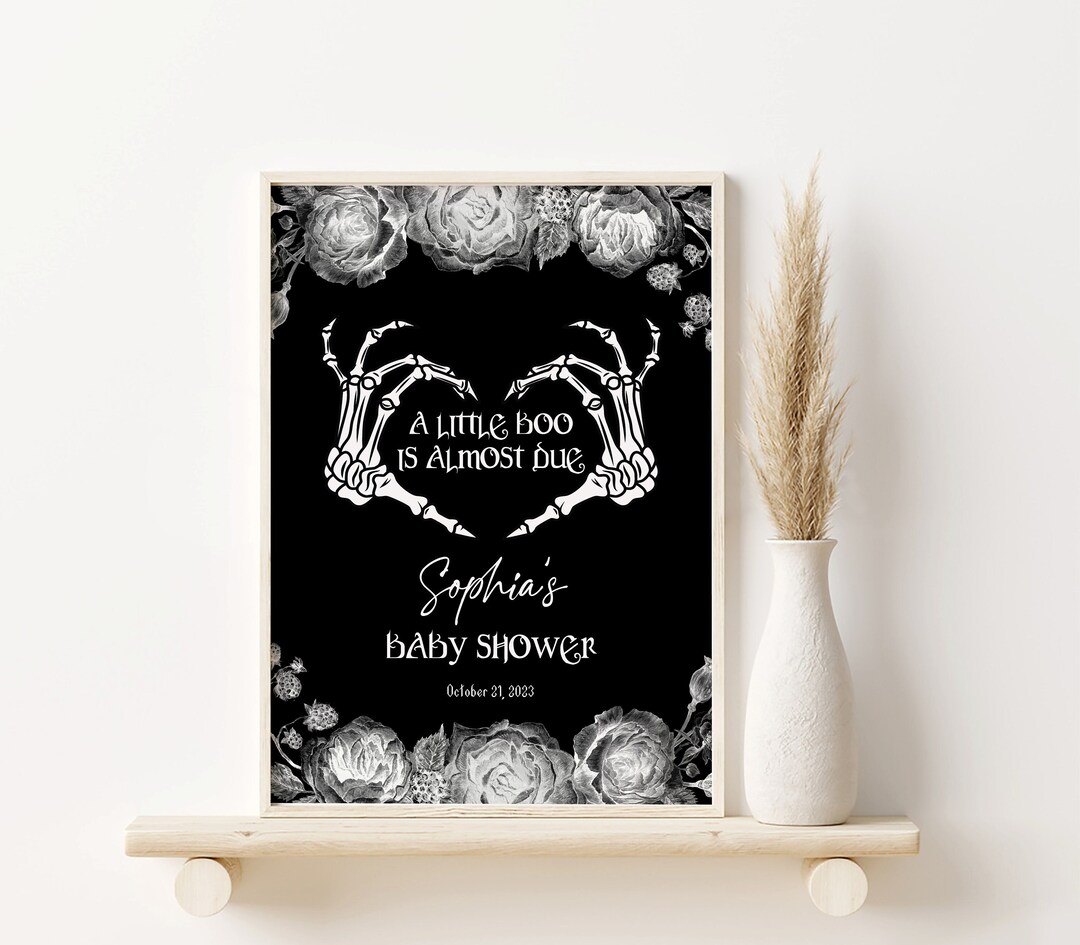Halloween Baby Shower Welcome Sign, A Little Boo Theme Baby Shower ...