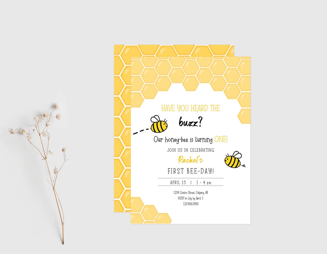 Invitación de cumpleaños de abeja de miel, 1ª invitación del día de la ...