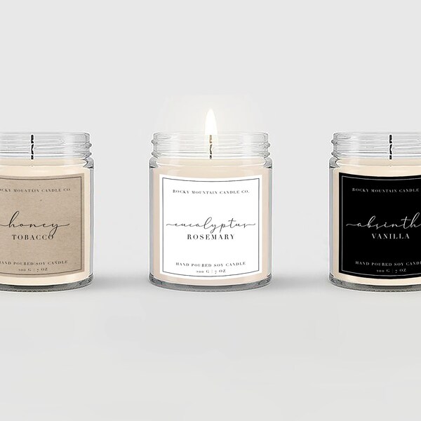 Modern Candle Label - Etsy