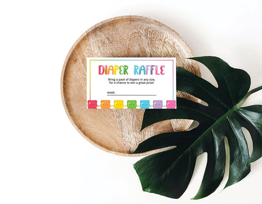 We Can Bearly Wait Raffle Insert Card, Gummy Bear Baby Shower ...