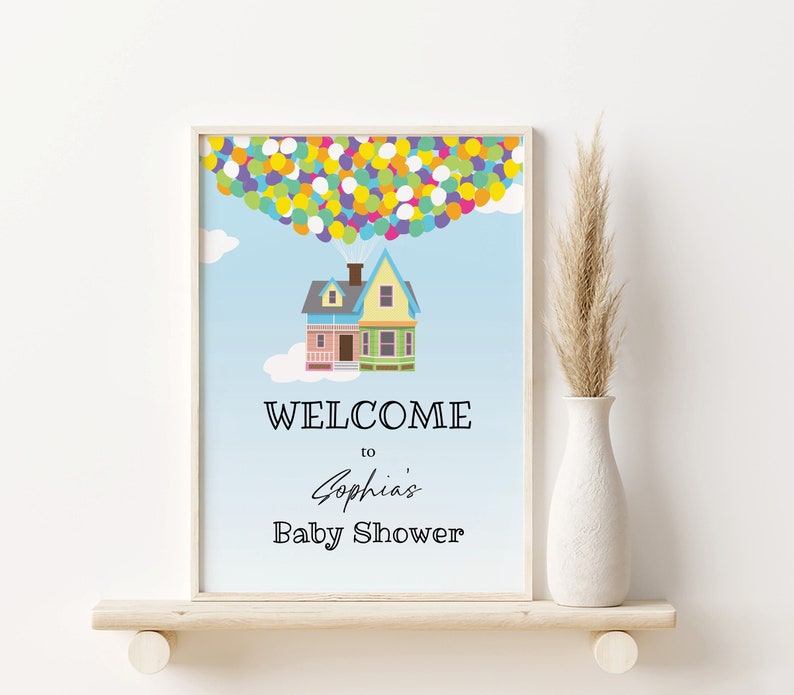 UP Baby Shower Welcome Sign up Theme Editable Baby Shower | Etsy