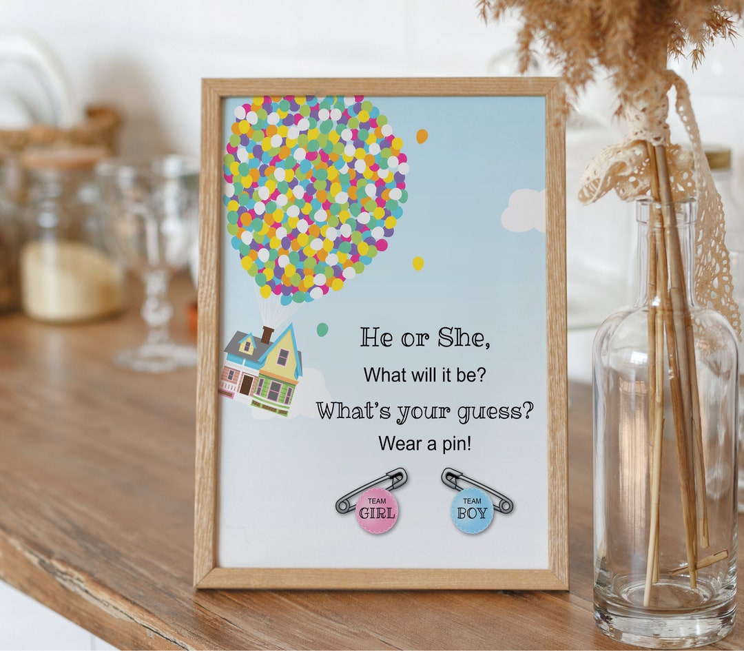 Boy or Girl Gender Reveal Sign Wear Your Guess Printable UP - Etsy