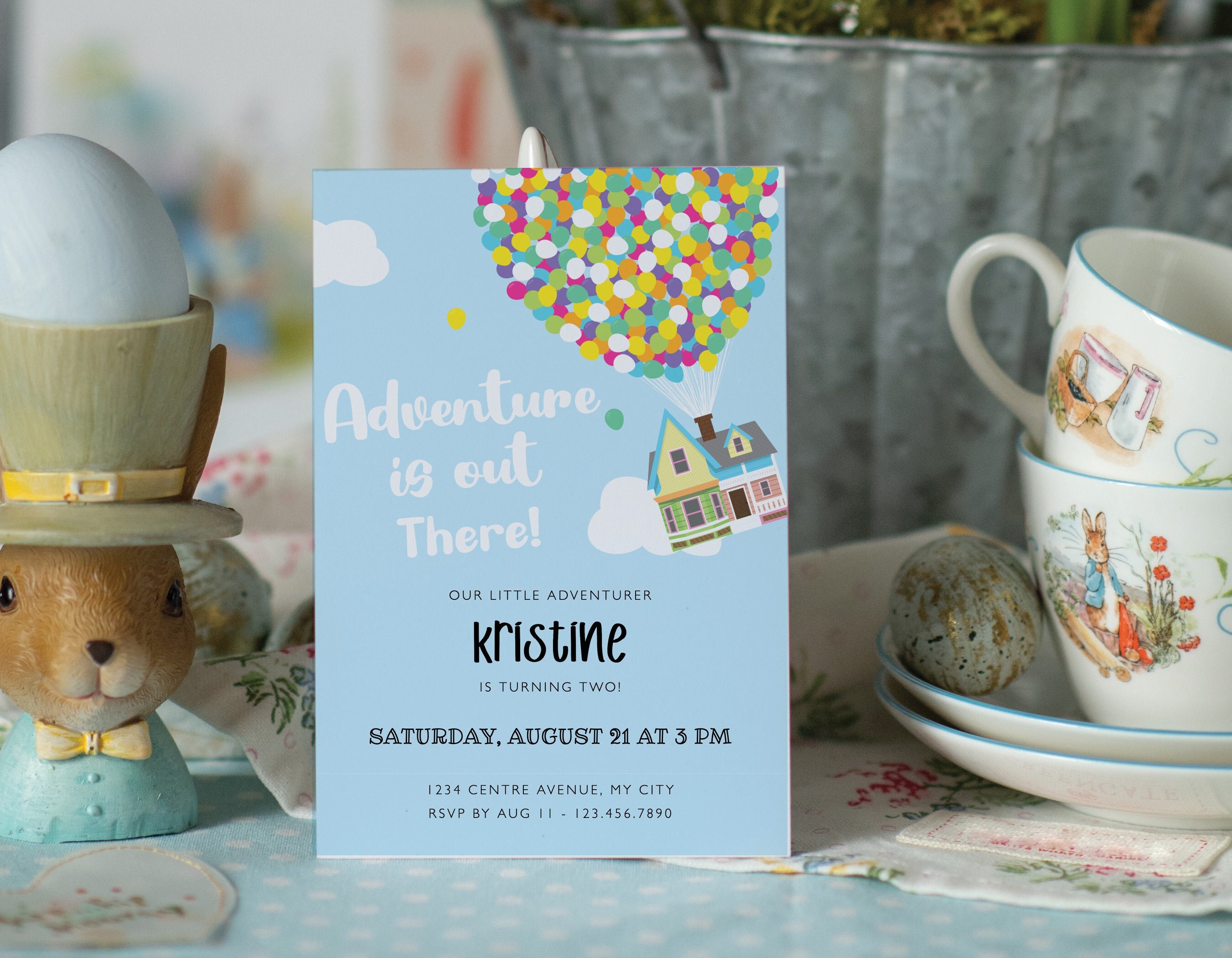 UP Birthday Custom Invitation, Printable Invitation Template, Flying ...