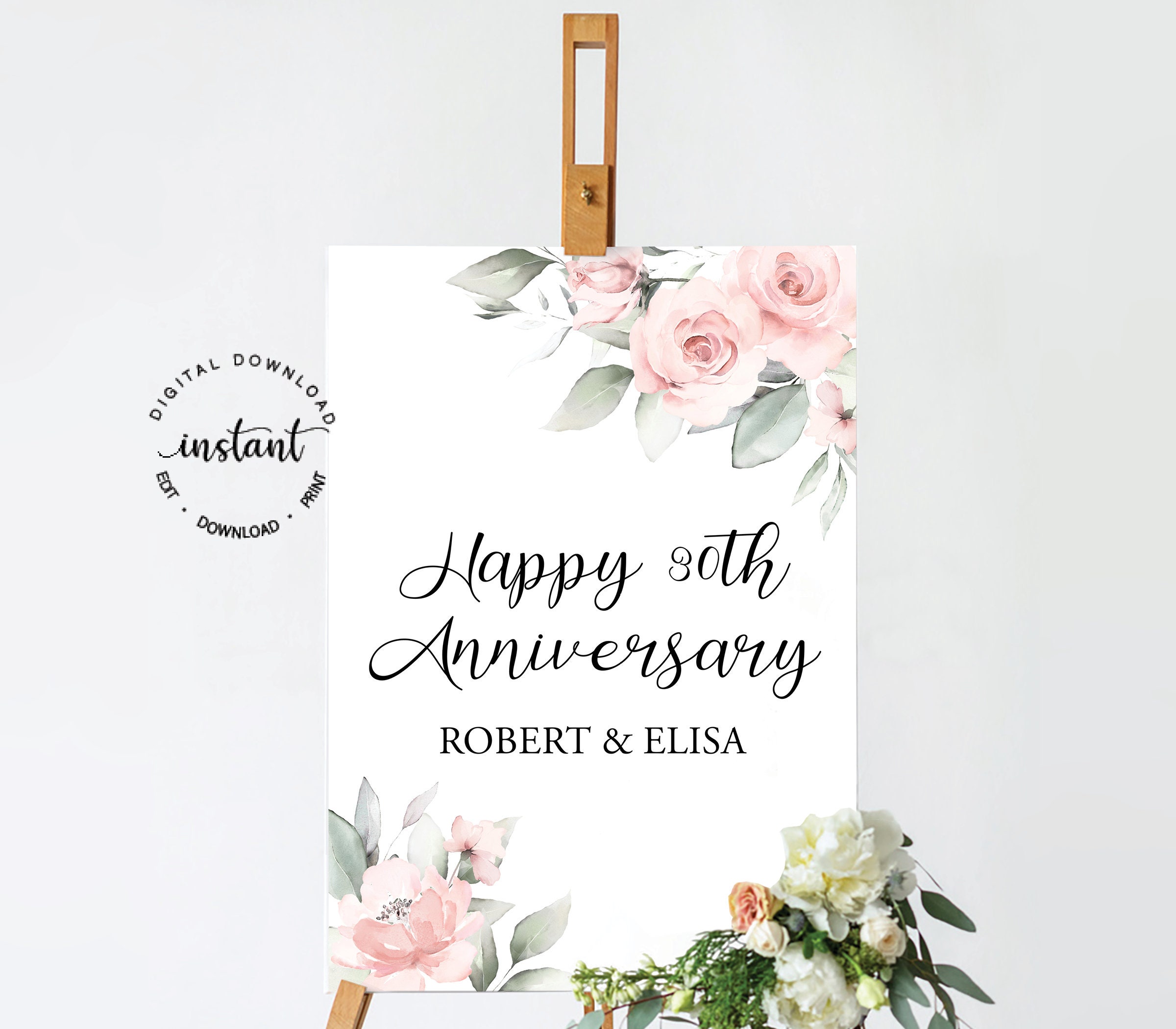 Personalized Birthday Sign, Anniversary Sign, Custom Poster, Party ...