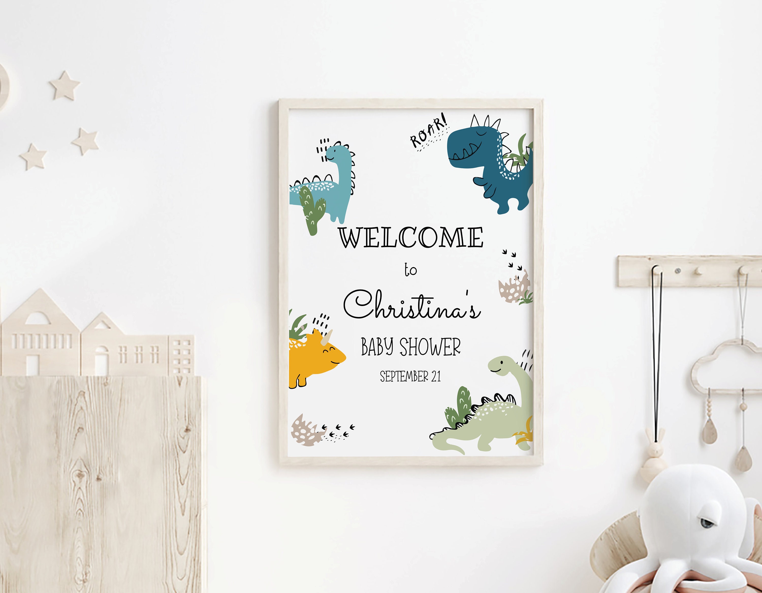 Dino Baby Shower Welcome Sign Dinosaur Theme Baby Shower - Etsy