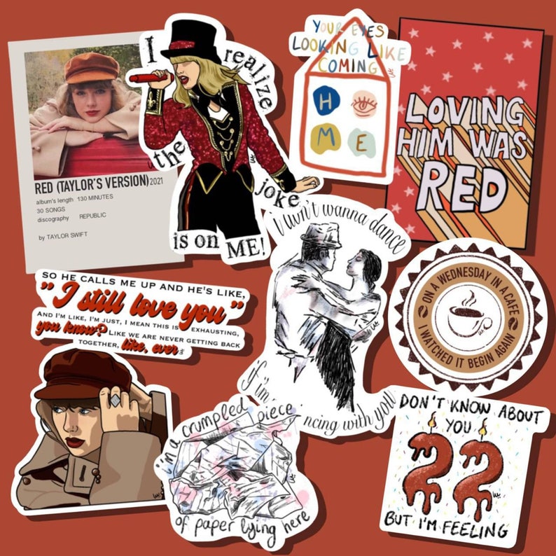Taylor Stickers red taylors Version - Etsy