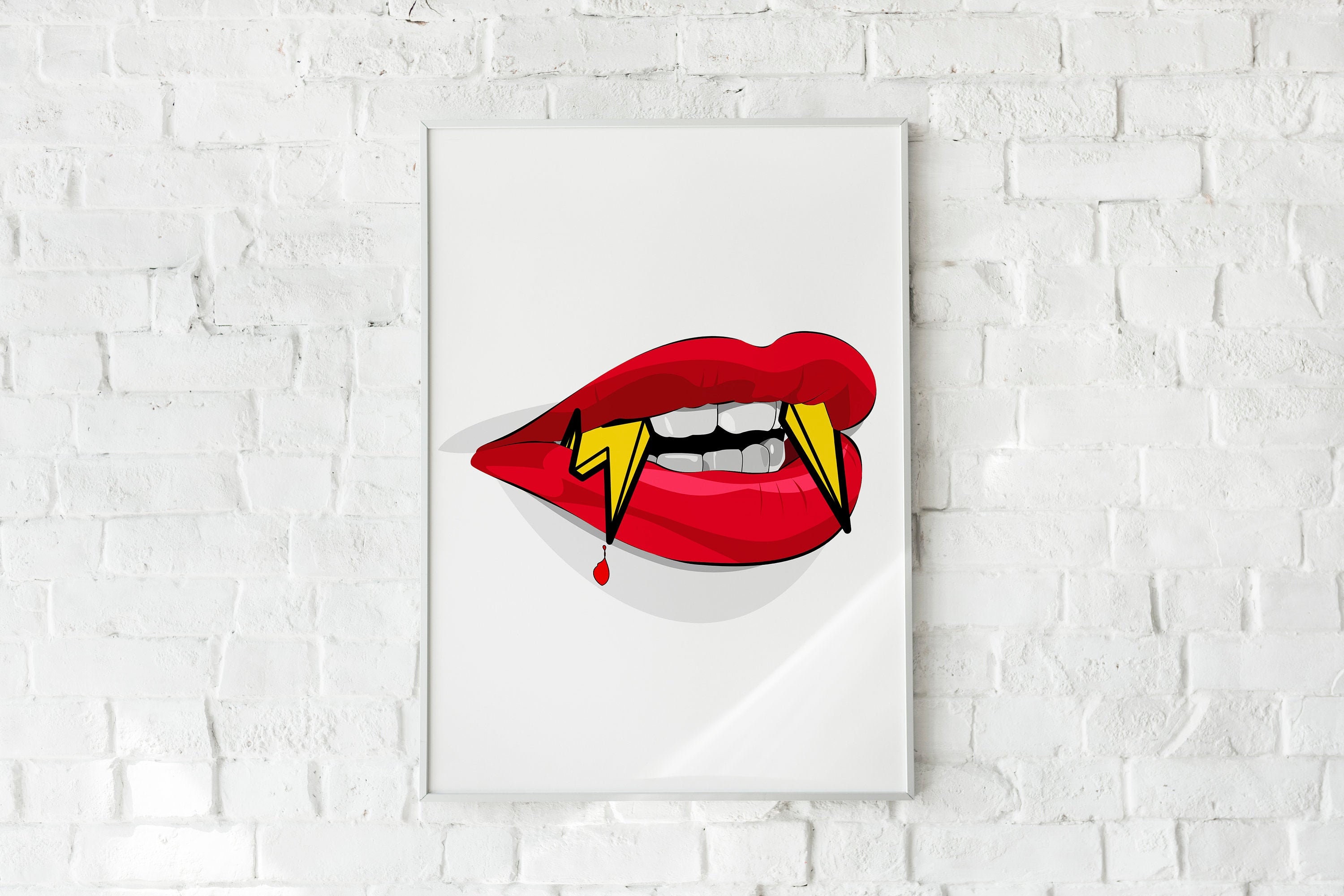 Preppy Lips Wall ArtPreppy Halloween Art PrintPreppy | Etsy