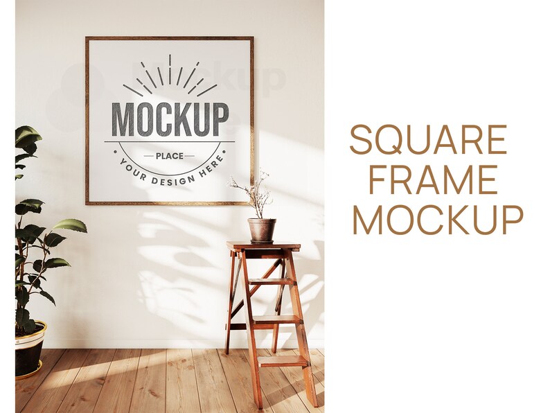 Square Frame Mock Up Wood Frame Mockup Farmhouse Mockup - Etsy