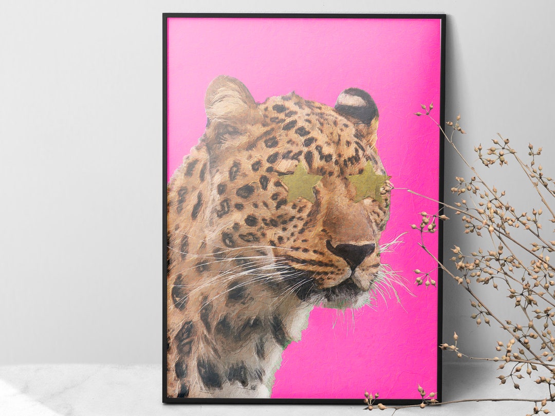Preppy Wall Art, Preppy Room Decor, Preppy Poster, Pink Preppy Leopard ...