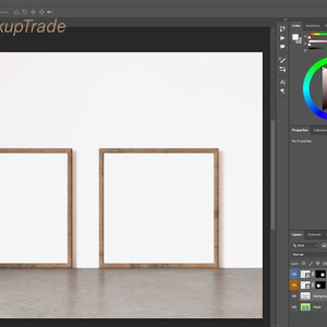 Mockup of Two Square Wooden Frames, Frames Mockup Psd, Wall Art Mockup ...