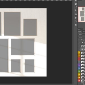 Gallery Wall Mockup, Light Wood Ten Frames Mockup, Wall Art Mockup ...