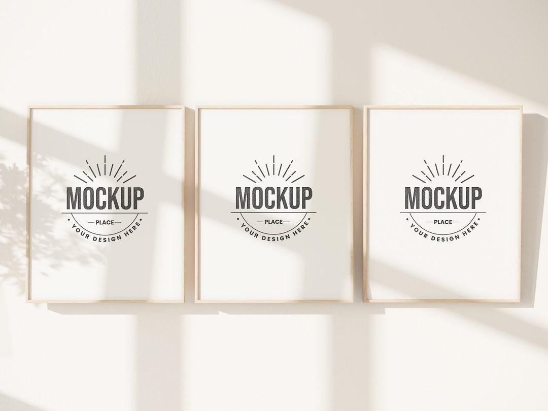 Three Frames Mockup PSD, 3 Frames Mockup on White Wall Background ...