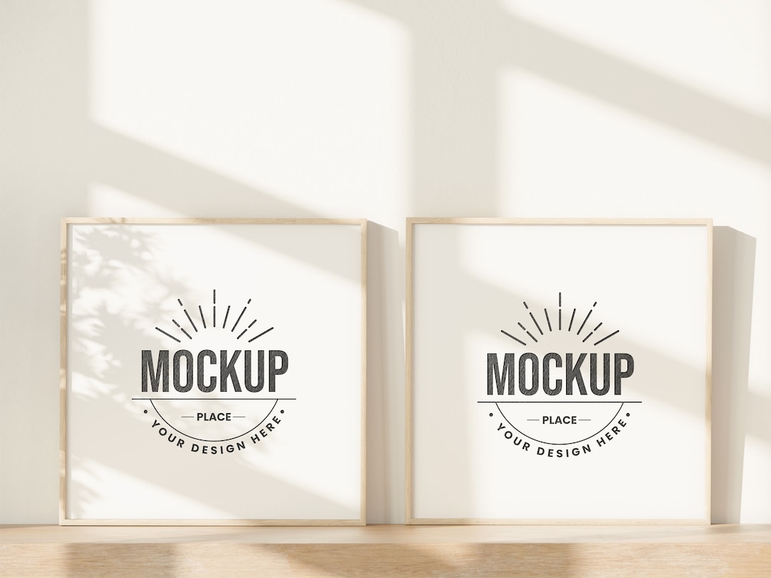 Mockup of Two Square Frames, Square Frame Mockup, Shadow Frame Mockup ...