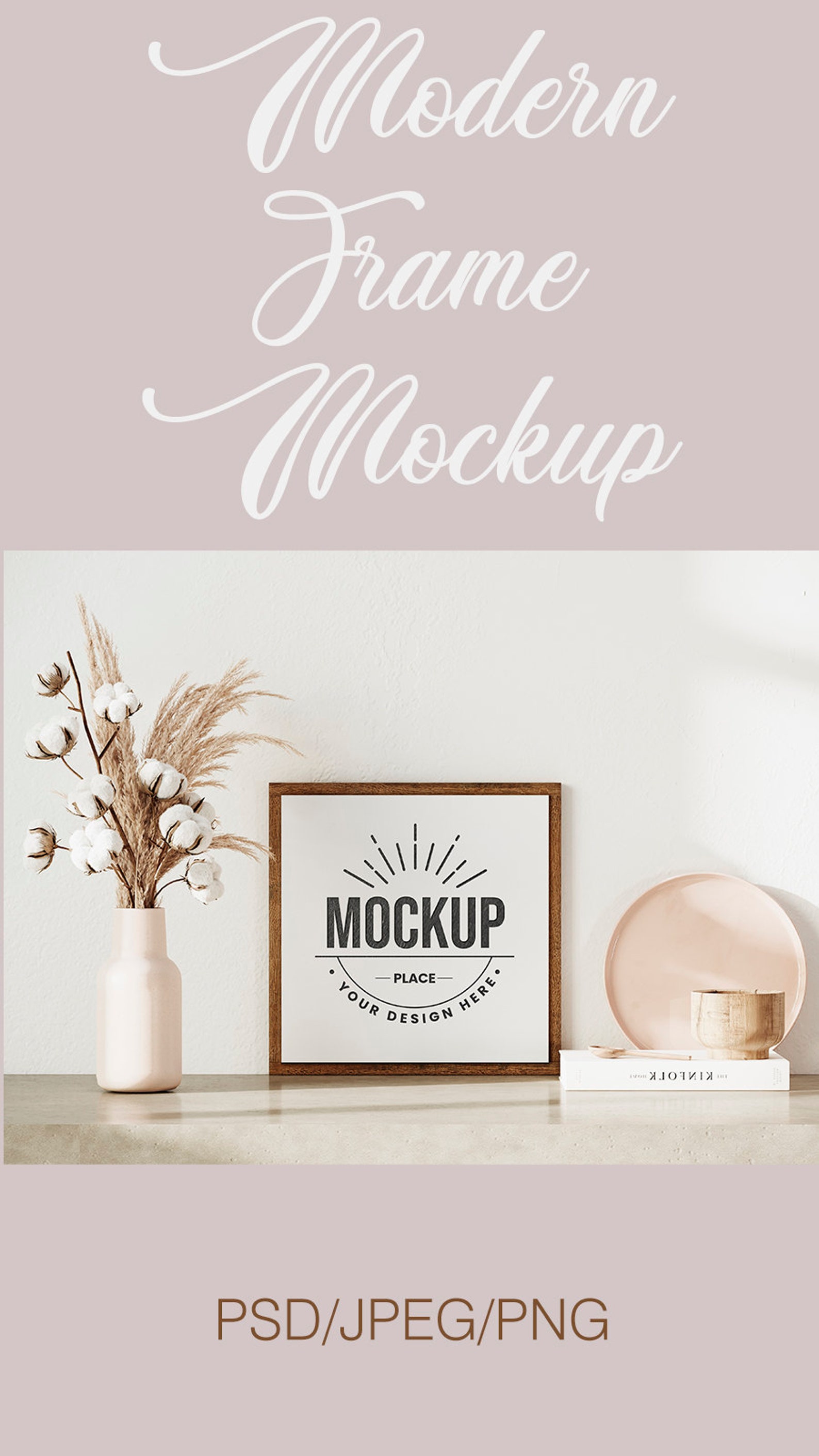 Square Frame Mock Up Wood Frame Mockup Farmhouse Mockup | Etsy