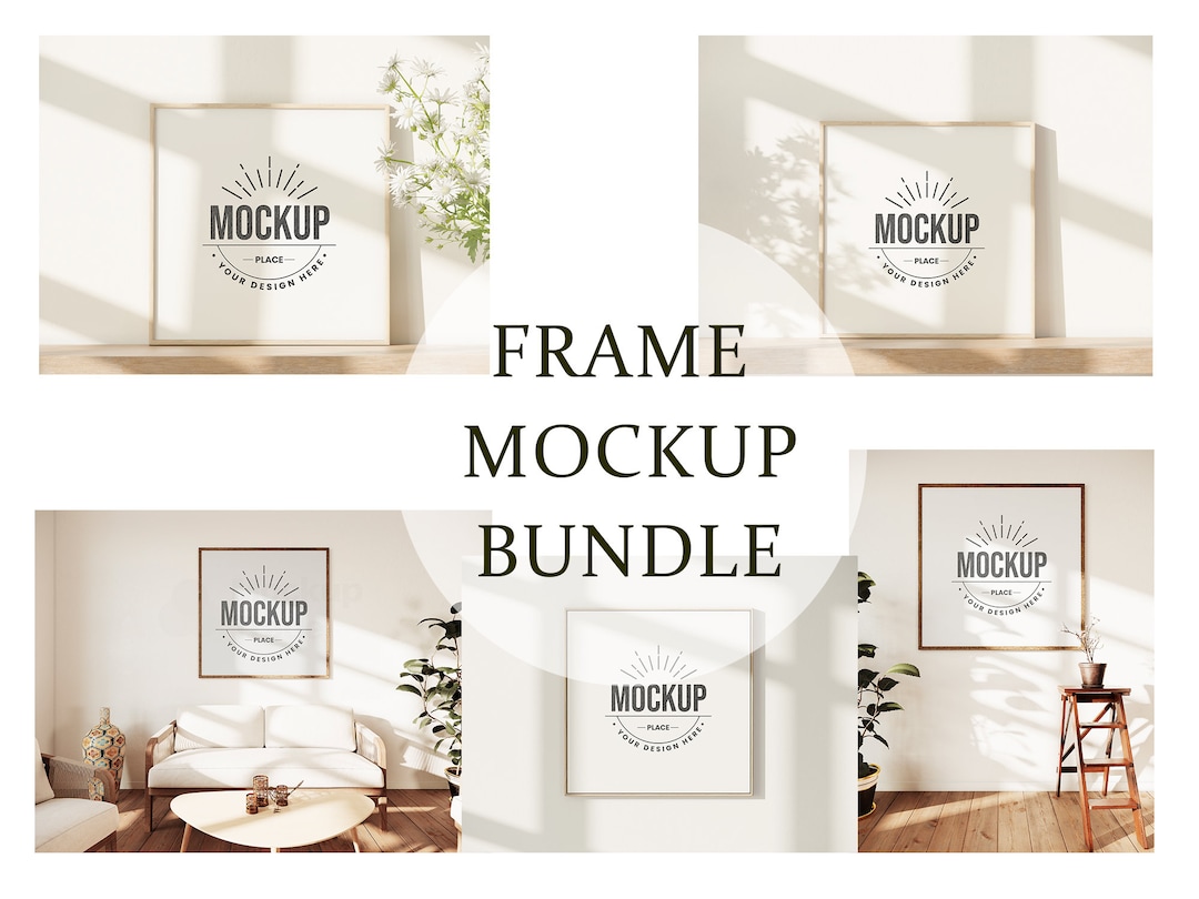 Frame Mockup Bundle, Square Frame Mockup, Bundle Frame Mockup, Wall Art Mockup, Frame Mockup ...